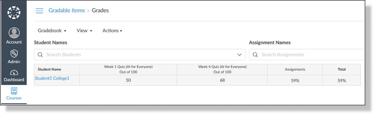 Grades sync to LMS from Coursera