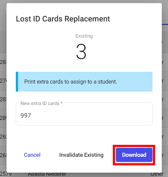 ID Cards Management for Teachers